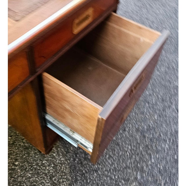 Vintage Baker Furniture Collector's Edition Campaign Style Leather Top ...