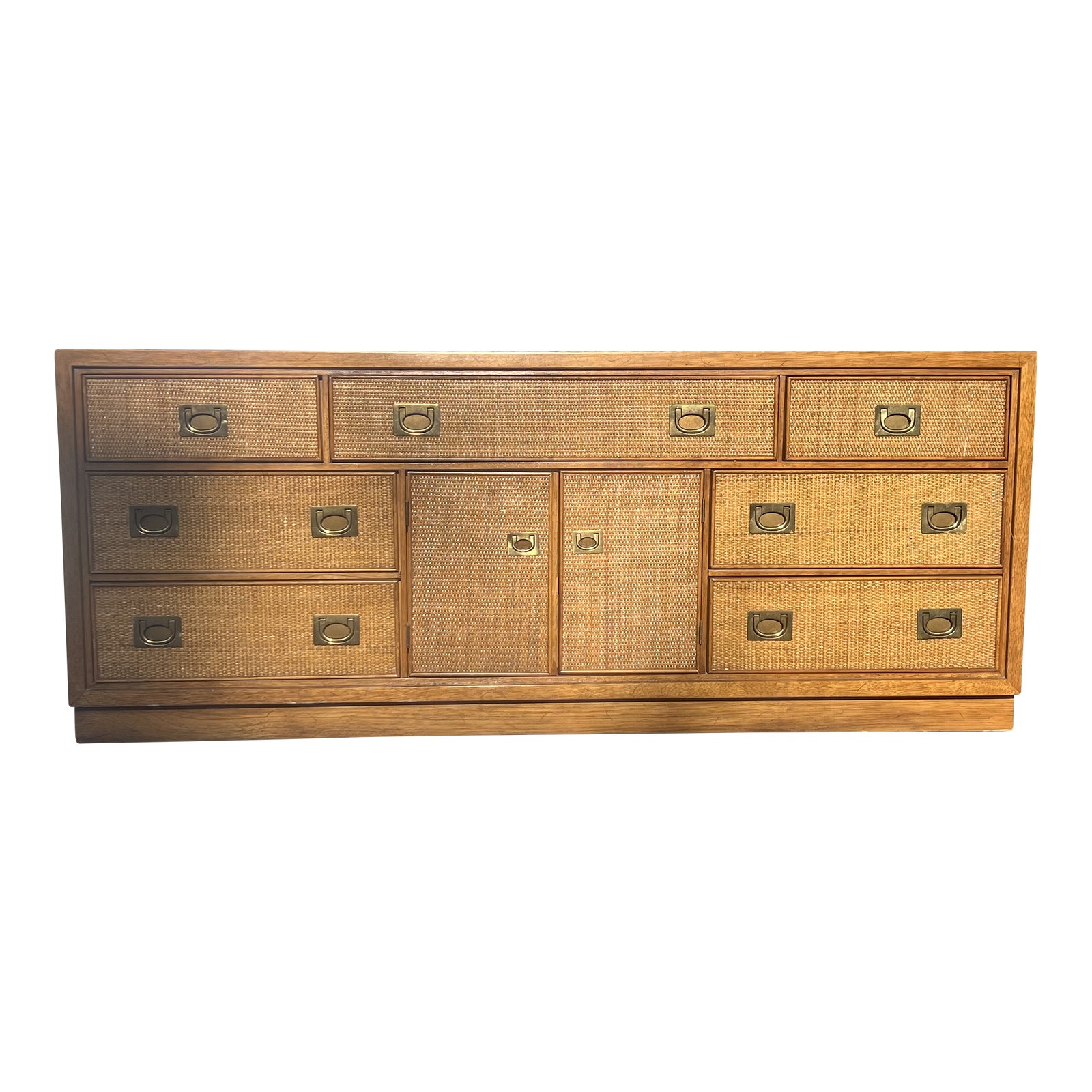 American of Martinsville Vintage Rattan Dresser | Chairish