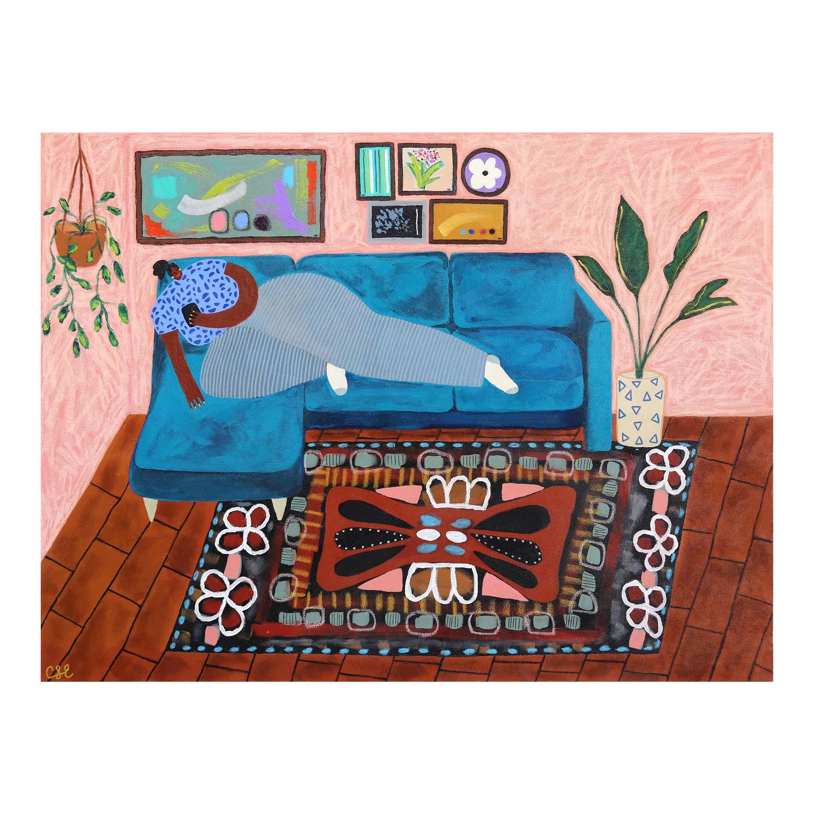 Rest and Revere - Colorful Abstract Feminine Figurative Still Life ...