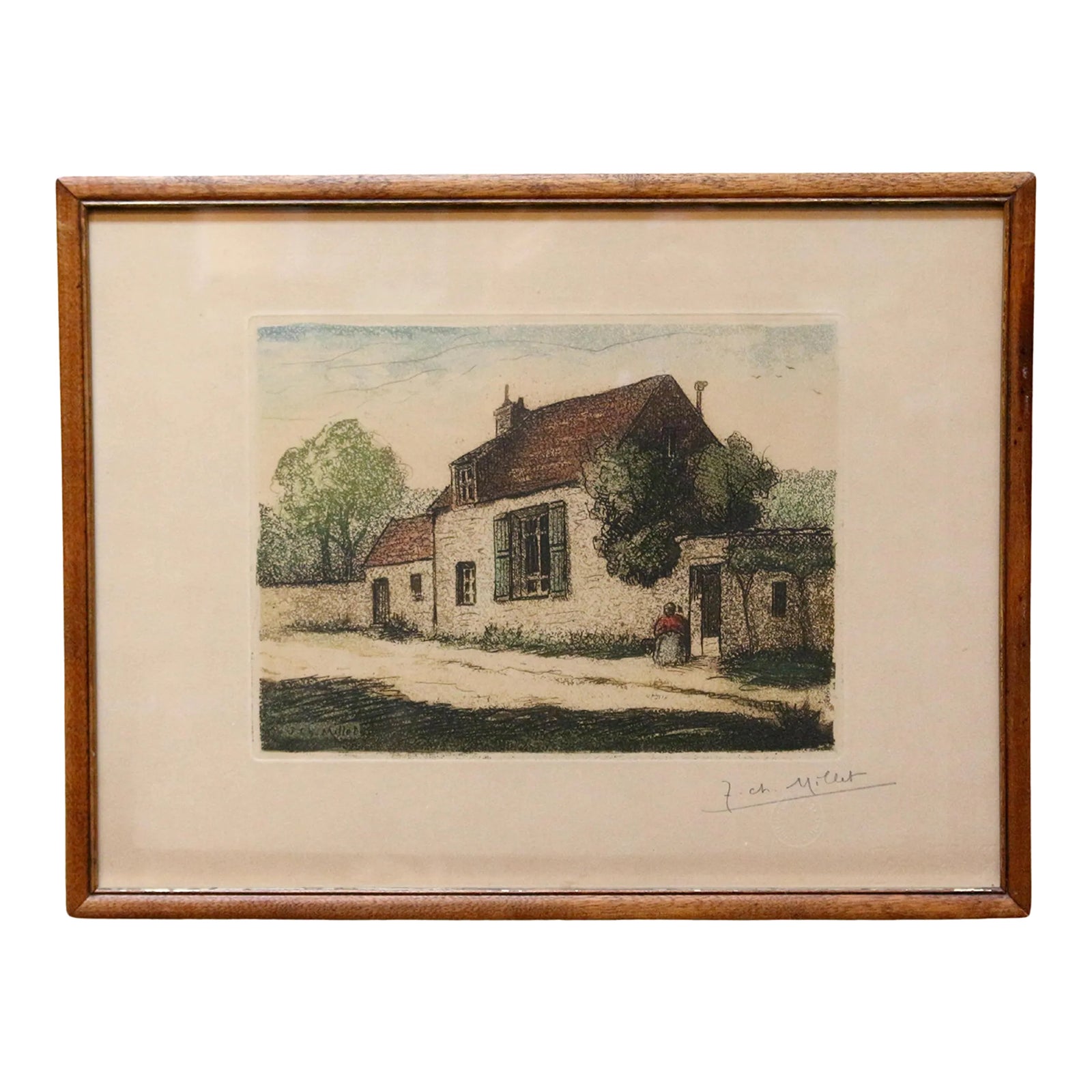 20th Century "The Millet Family Home" by Jean-Charles Millet, French ...