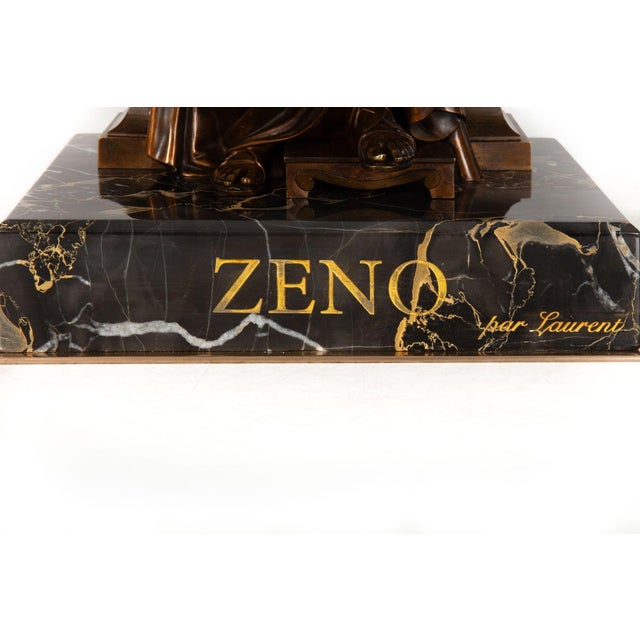 Antique French Bronze Sculpture of Philosopher “Zeno of Elea” by Eugene ...