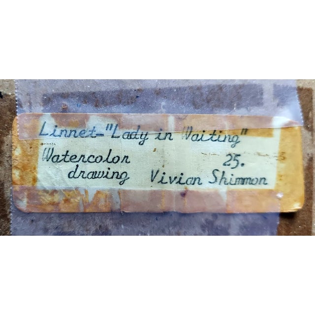 Vivian D. Shimmon, Linnet “Lady in Waiting”, Ink on Paper, C. 1950's ...