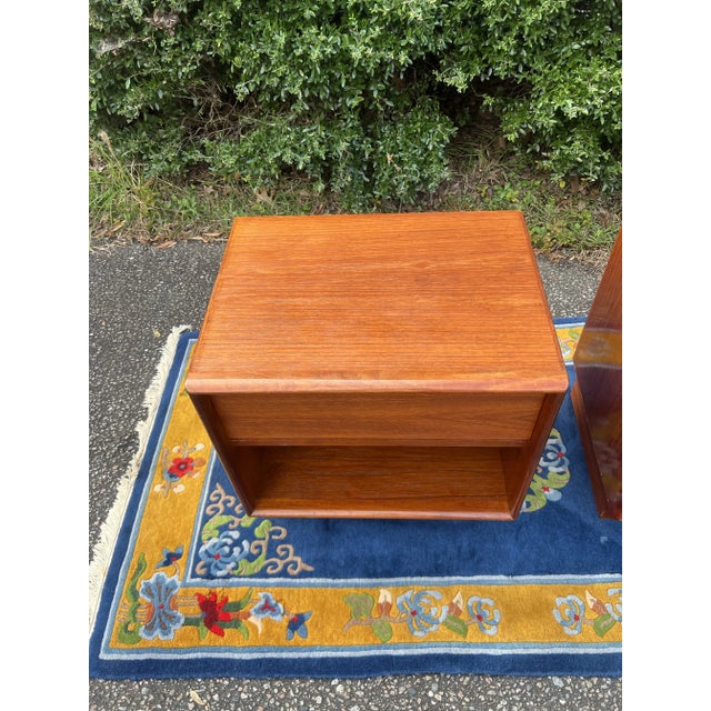 1960s Mid Century Danish Modern Teak Cube Nightstands by Danflex ...