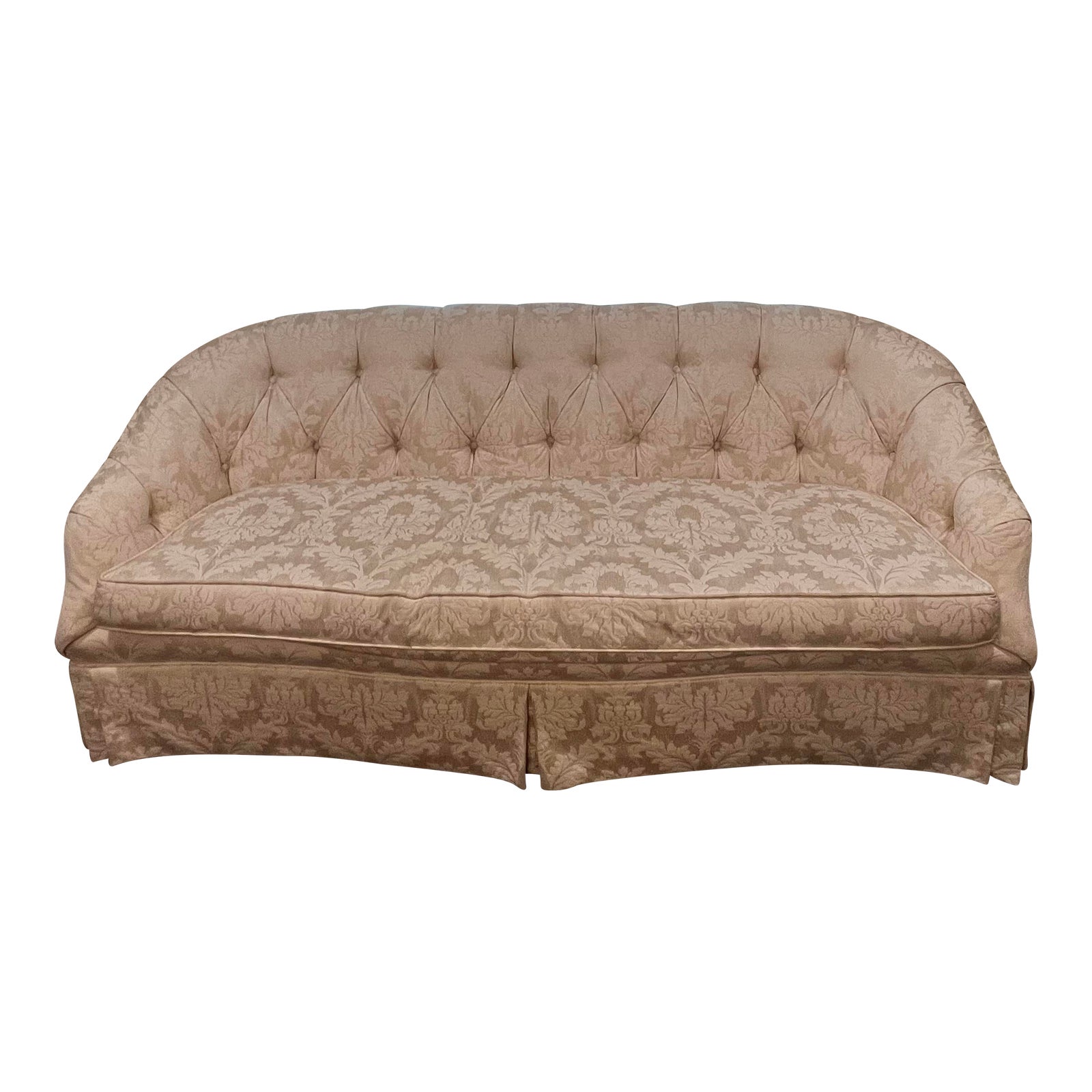 Vintage Century Furniture Tufted Skirted Sofa | Chairish