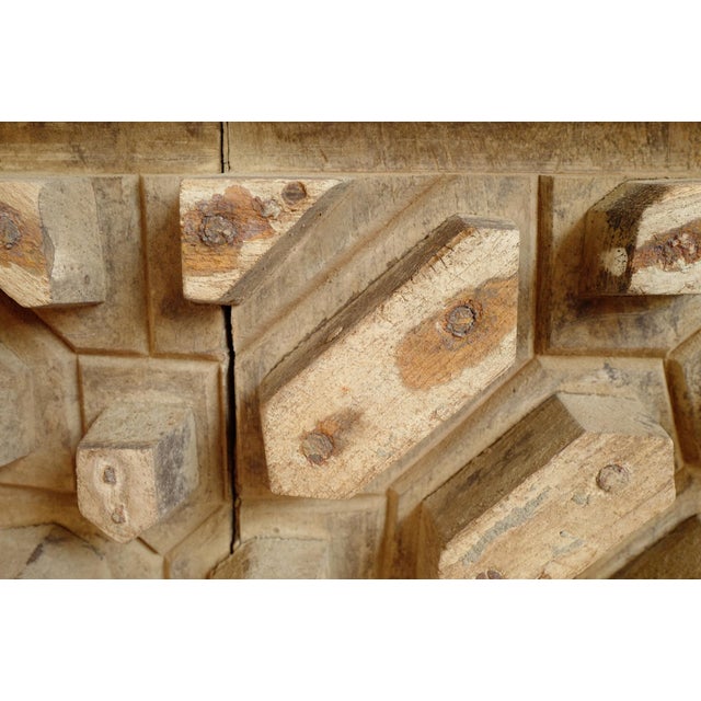 Antique Wood Print Block Panel | Chairish