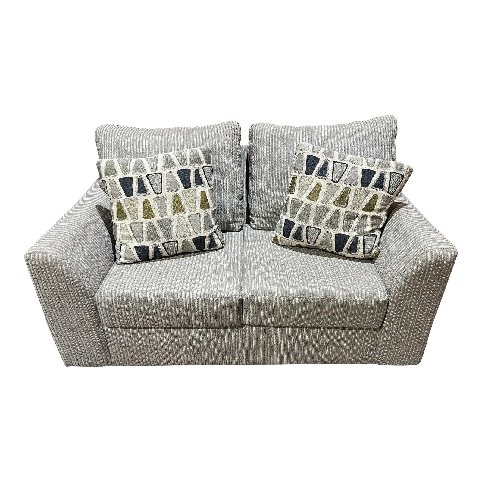 Michael Nicholas Designs Tweed Loveseat & 2 Pillows | Chairish