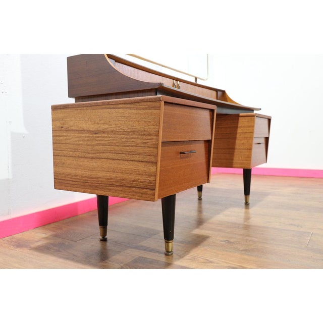 1960s Mid Century Modern Vintage Vanity Desk With Mirror by Wrighton ...