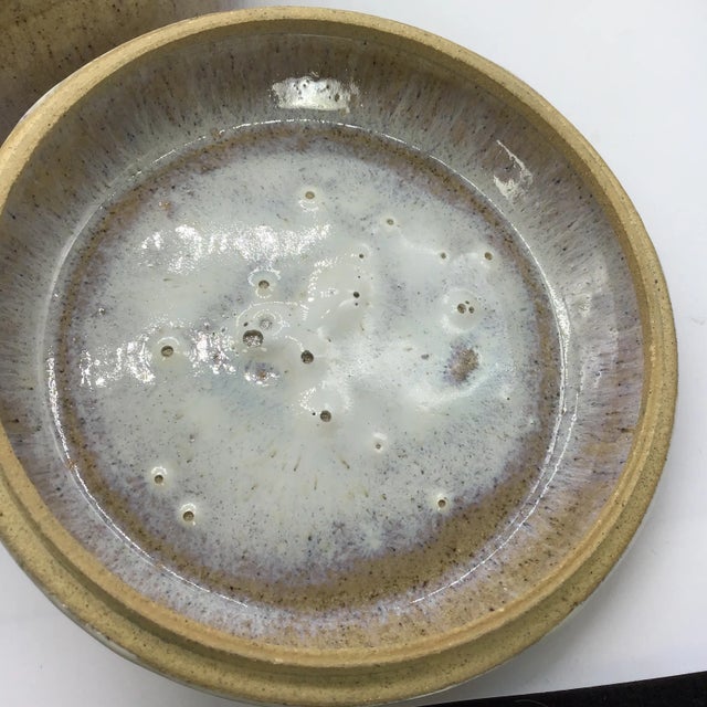 Stoneware Lidded Crock Vintage Rustic Ceramic Pottery Lidded Fired Dish ...