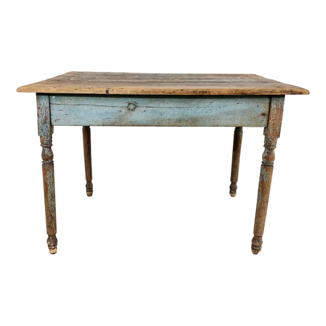 Antique French Blue Farmhouse Style Reclaimed Wood Potting Table Chairish
