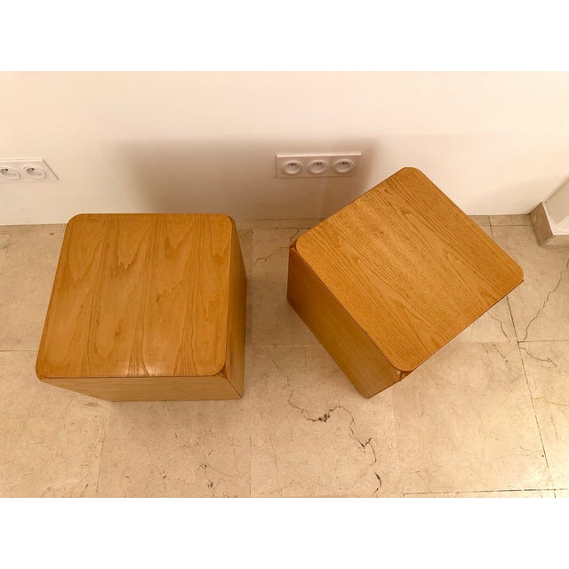 Set of 4 Wood Cube Stools Samara by Derk Jan De Vries for Maisa Di ...