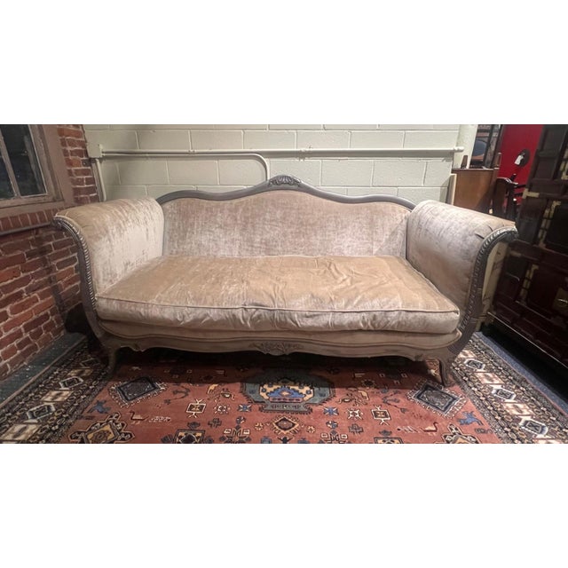 Drexel Heritage Carved Wood Body Sofa With Pillows | Chairish