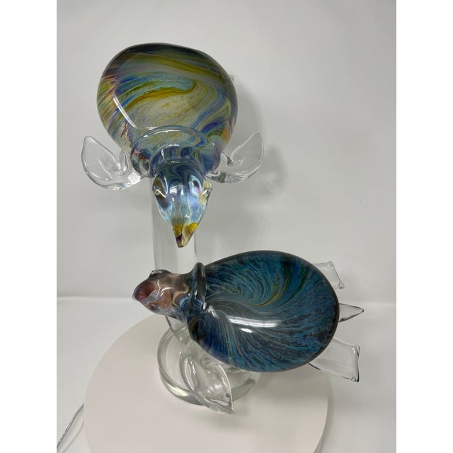 Murano Glass Turtles on a Stand | Chairish