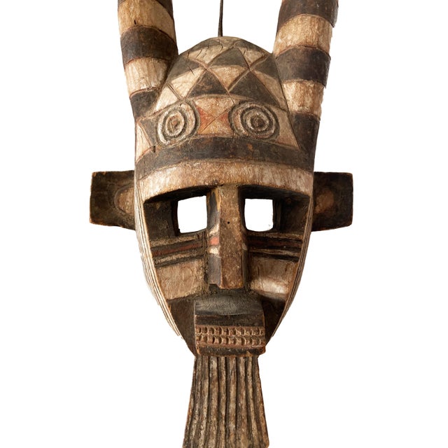 Rare African Old Bobo Mask Helmet Burkina Faso 26.25" H W/ Stand | Chairish