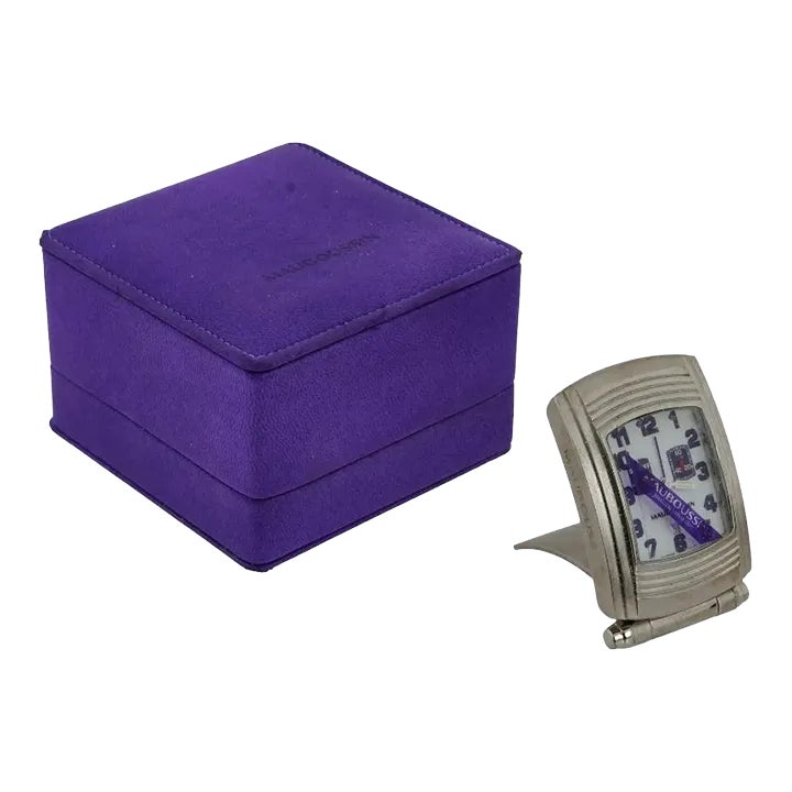 Mid 20th Century Mauboussin Fouga Stainless Steel Travel Clock Iob ...