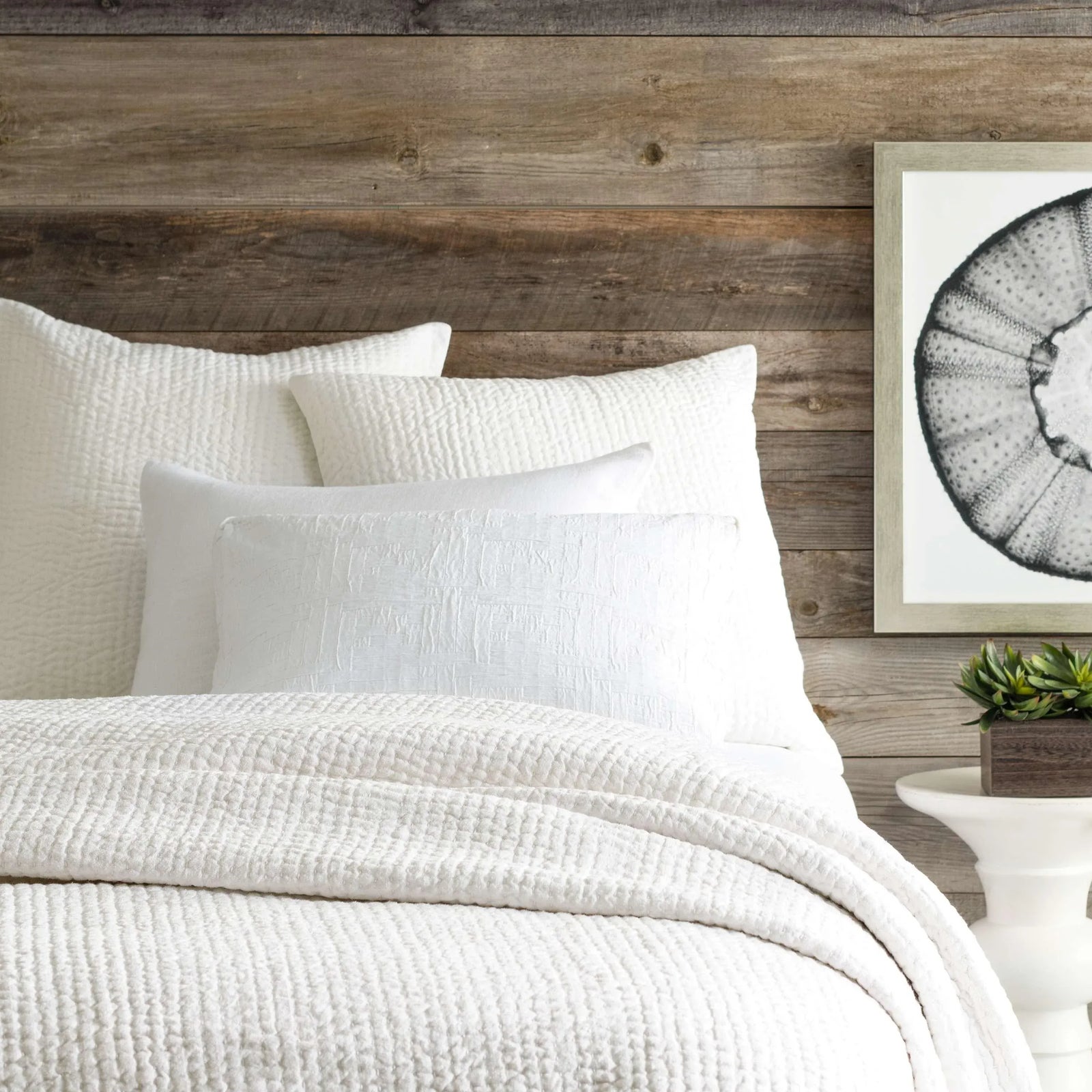 Pine Cone Hill by Annie Selke Seychelles Dove White Quilt, King | Chairish