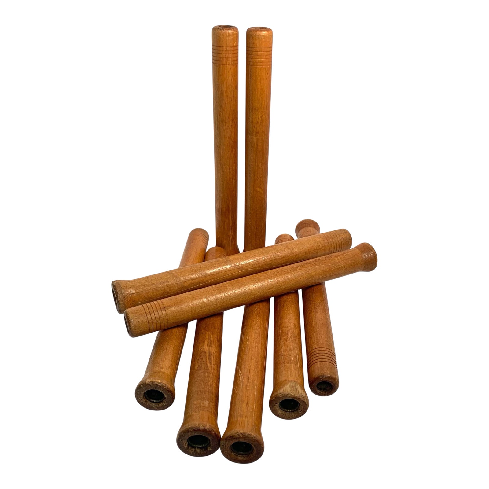 Circa 1940s Wooden Textile Quills / Bobbins – Set of 9 | Chairish