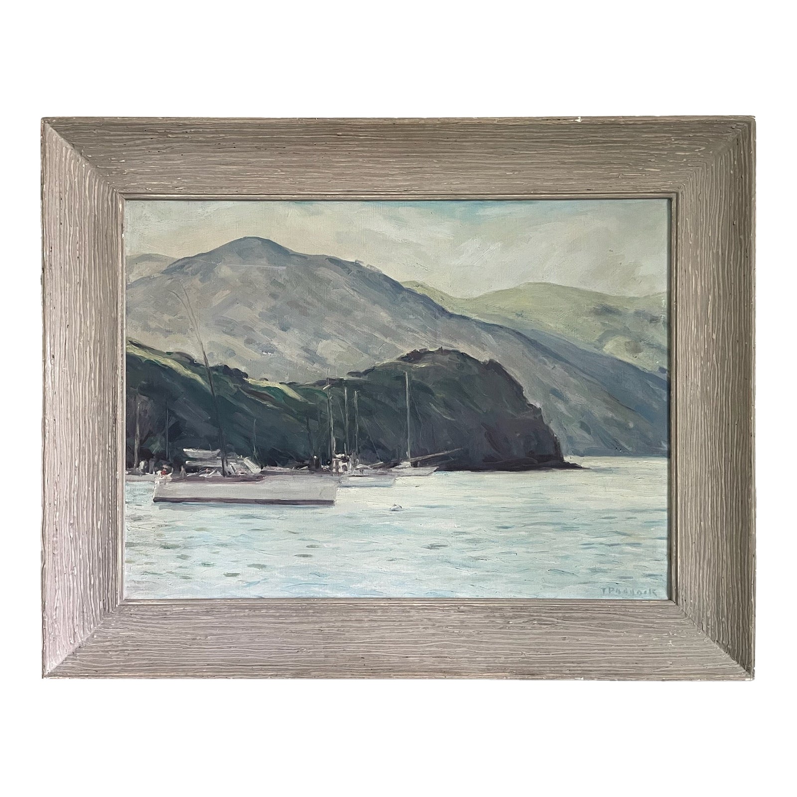 1970s T Paddock Impressionist Nautical Coastal Seascape Signed Oil on ...