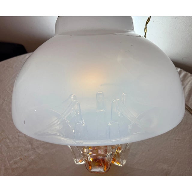 Vintage Hand Blown Italian Venetian Opal Glass Chandelier Ceiling ...