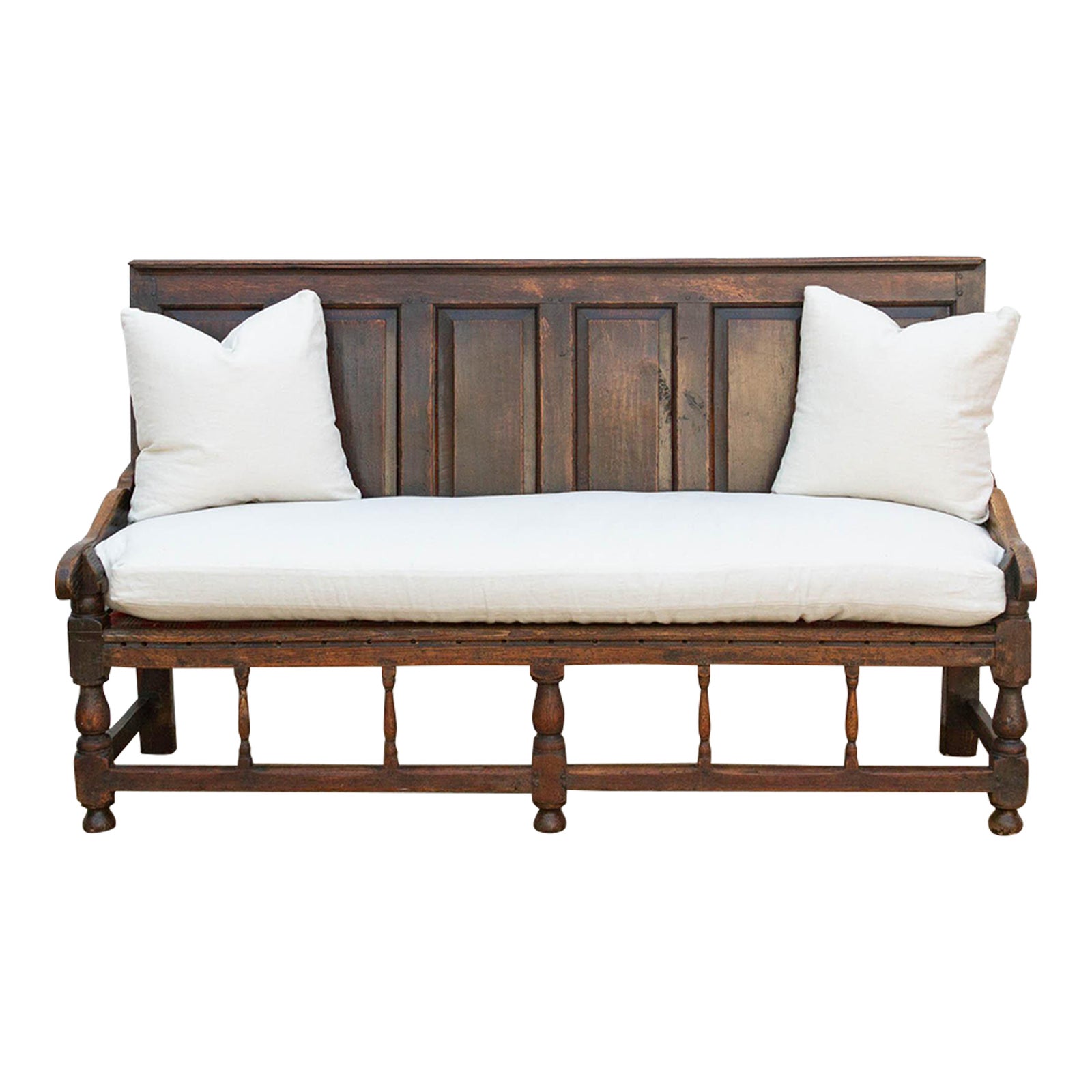 18th Century English Oak Settee Bench | Chairish