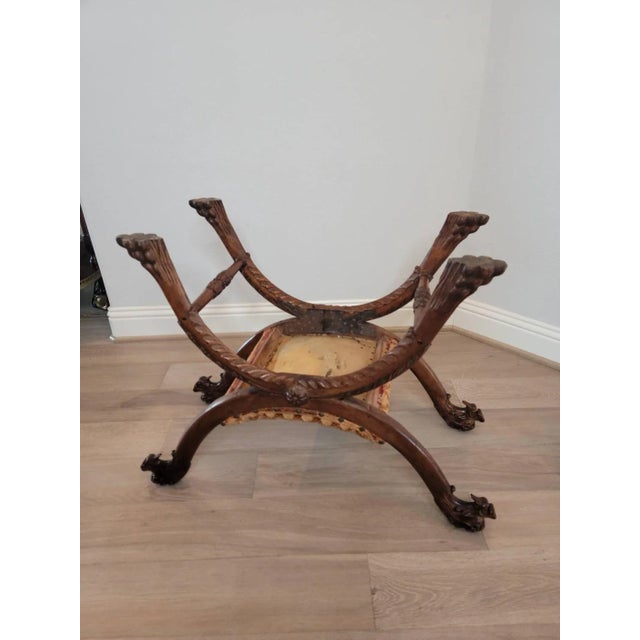 19th Century Italian Renaissance Revival Curule Stool | Chairish