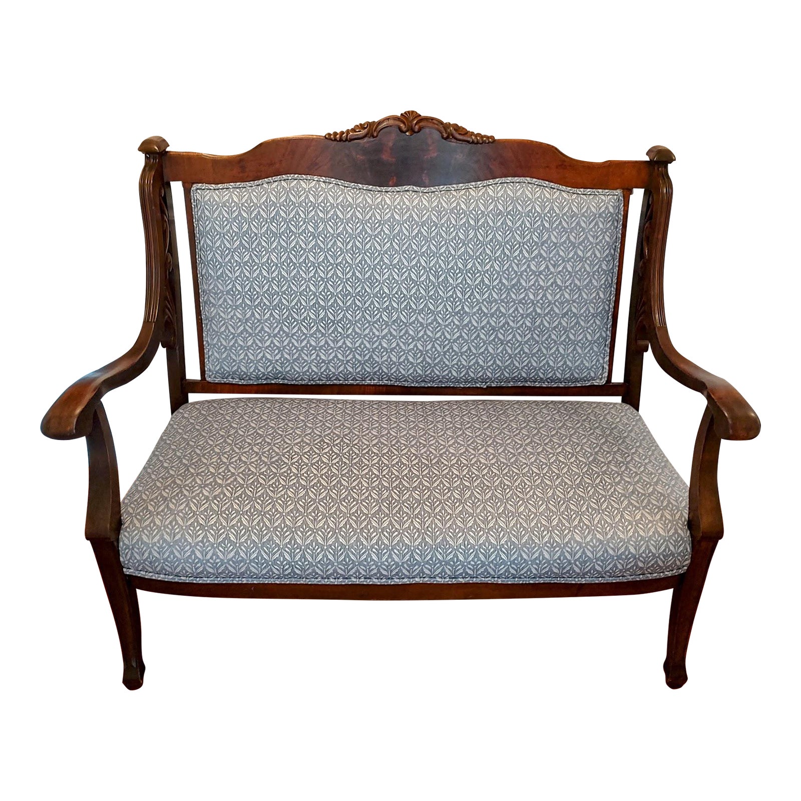 1950s Vintage Wood Settee Chairish