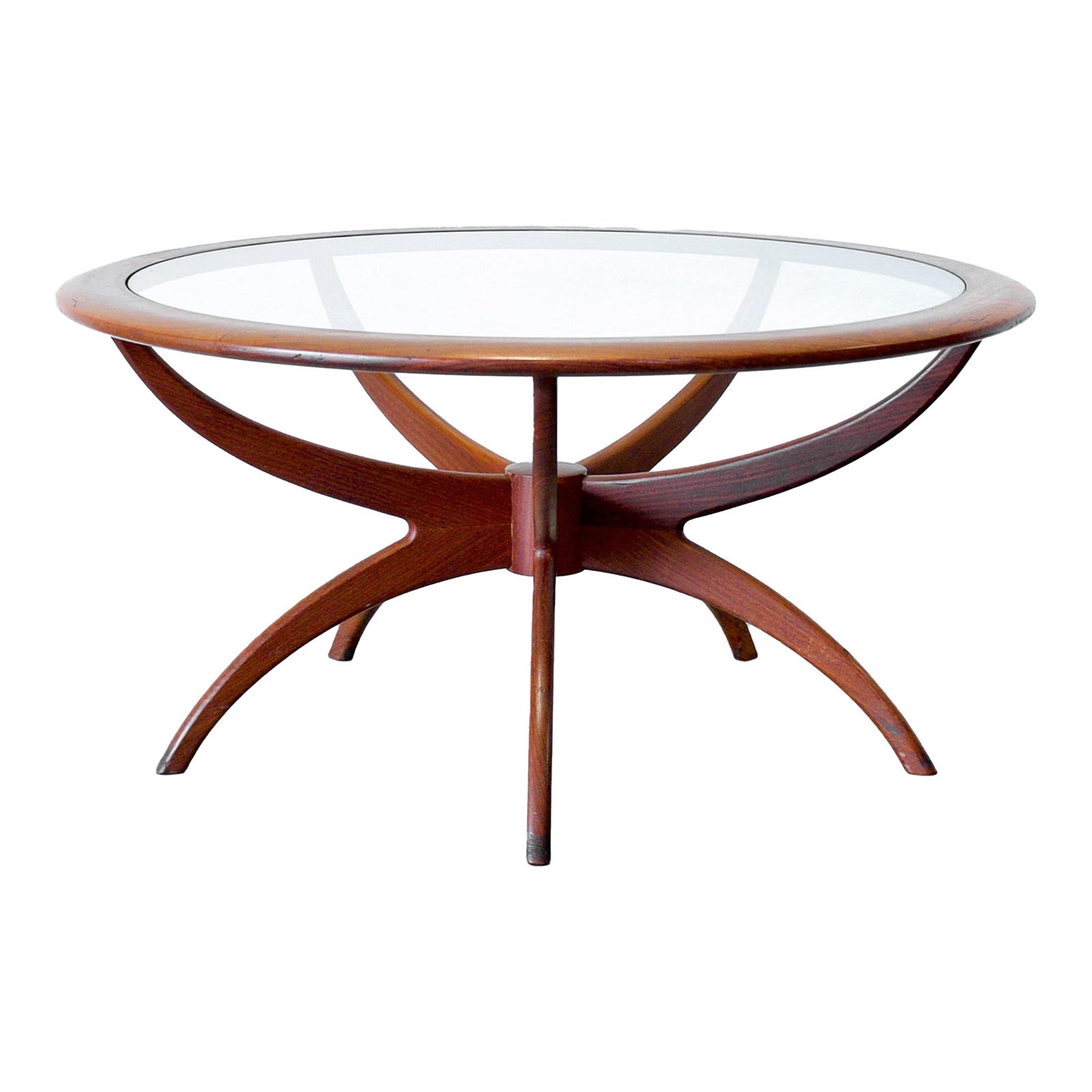 1960s G-Plan "Spider" Teak Coffee Table With Glass Top | Chairish