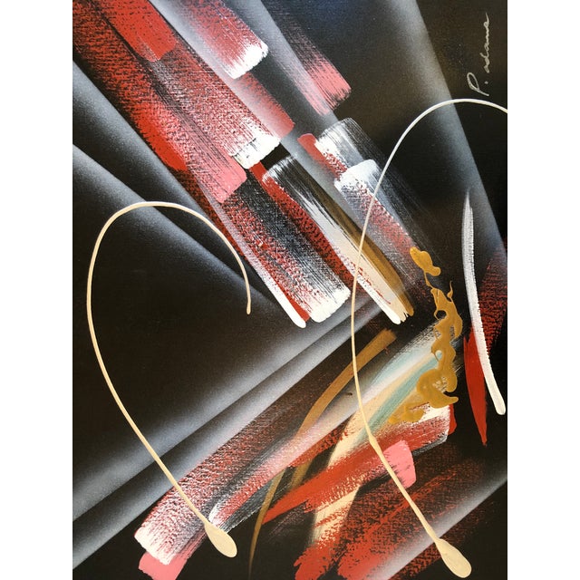 1990s Black and White Post Modern Abstract Painting | Chairish