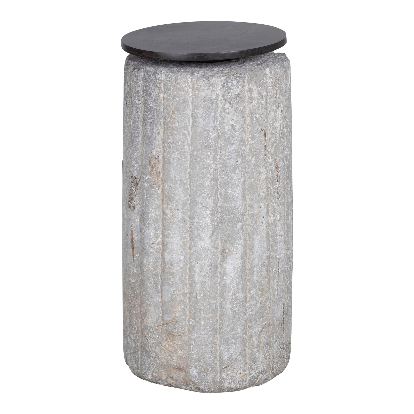 1920s Vintage Stone Turf Role With Ebonized Metal Top | Chairish