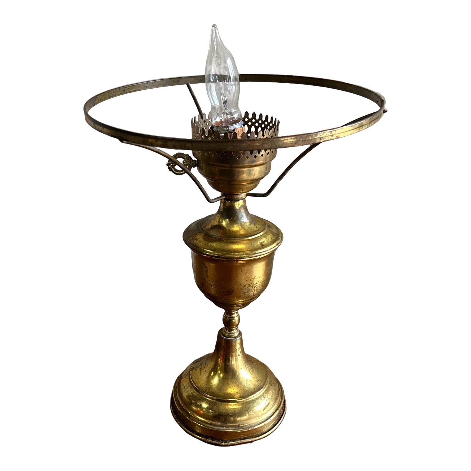 Vintage Brass Hurricane Lamp Base | Chairish