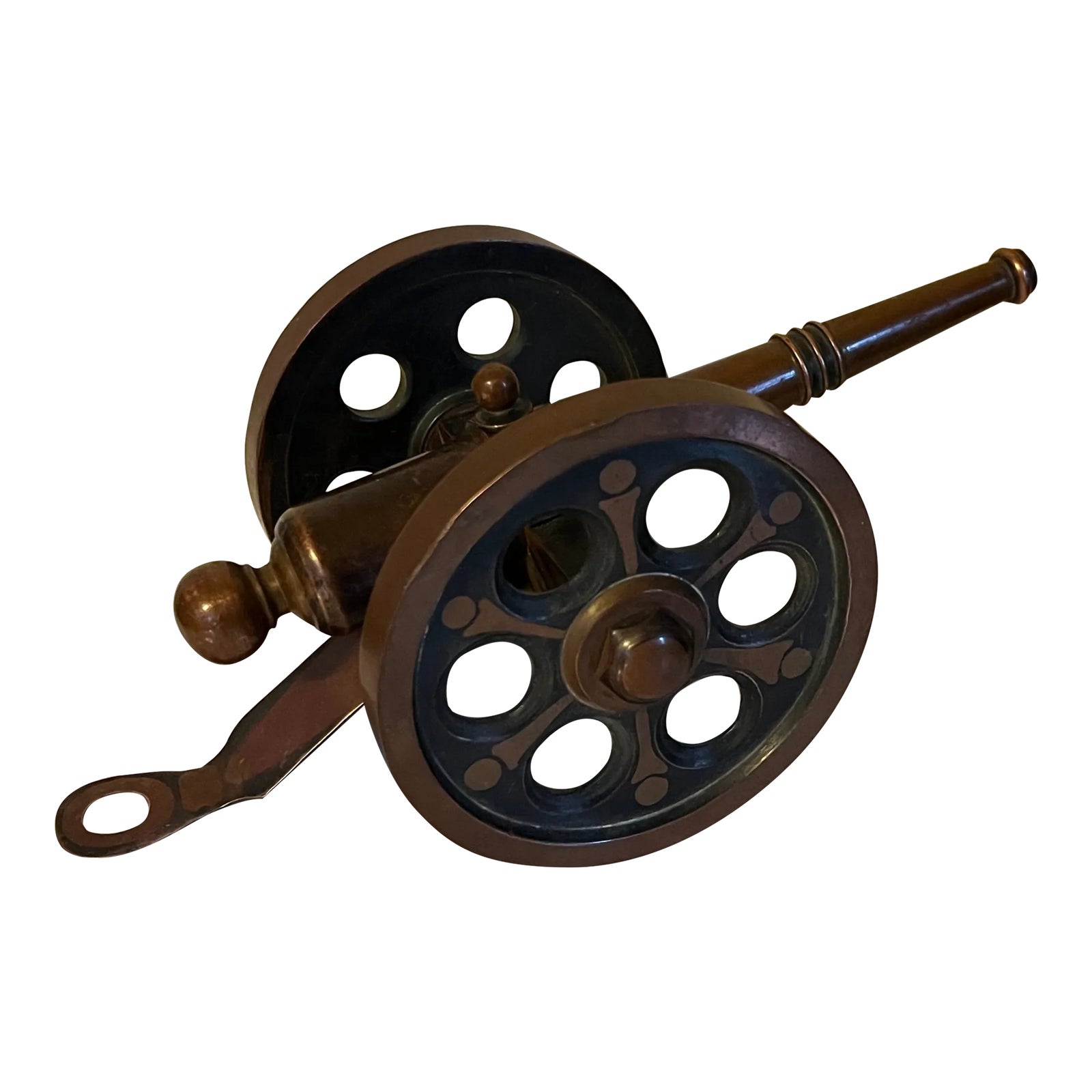 Antique 19th Century English Bronze Desk Top Model of a Cannon | Chairish