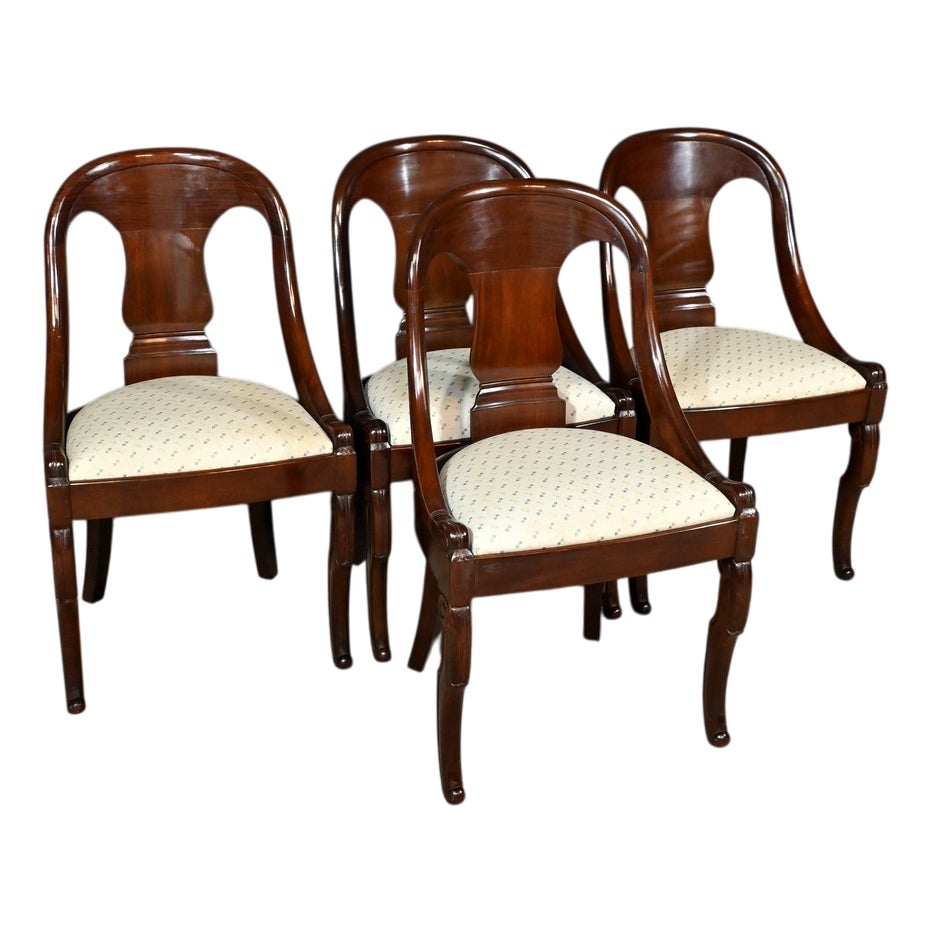 Gondola Chairs in Mahogany, Set of 4 | Chairish