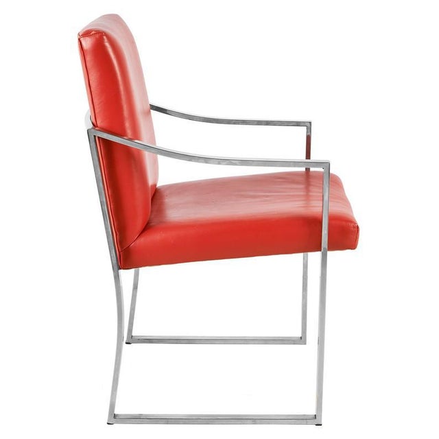 Leather Armchairs | Chromed Metal Sled Base | Chairish