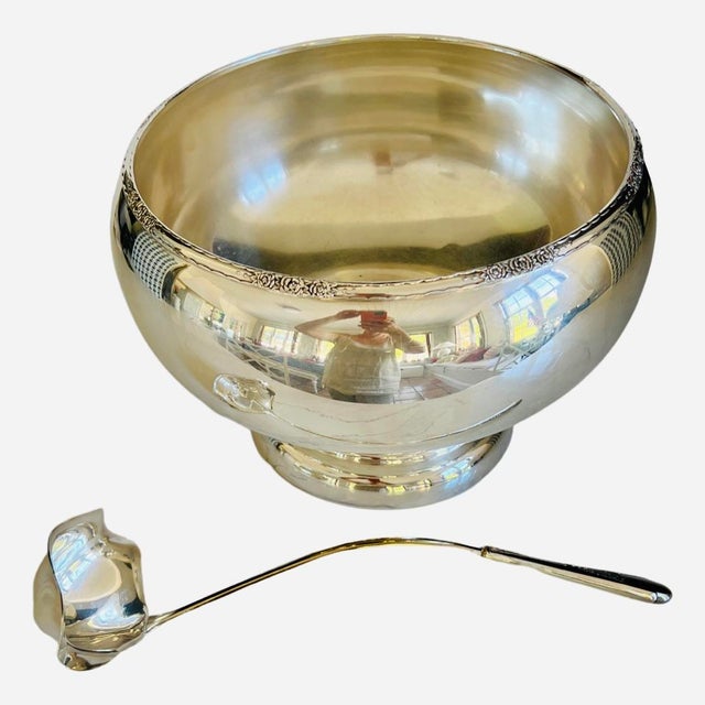 Vintage 1940s Footed Silver Plate Bowl Champagne Tub Cooler Centerpiece ...