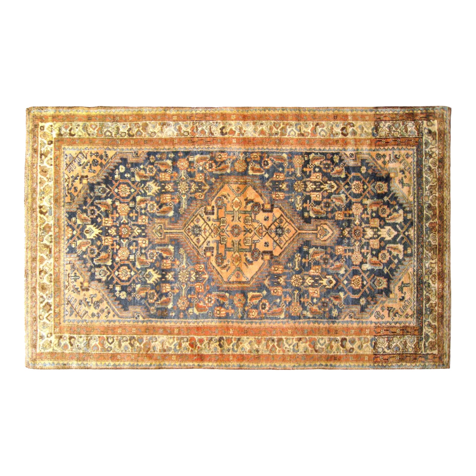 Antique Persian Hamadan Oriental Rug, in Small Size, w/ Central ...