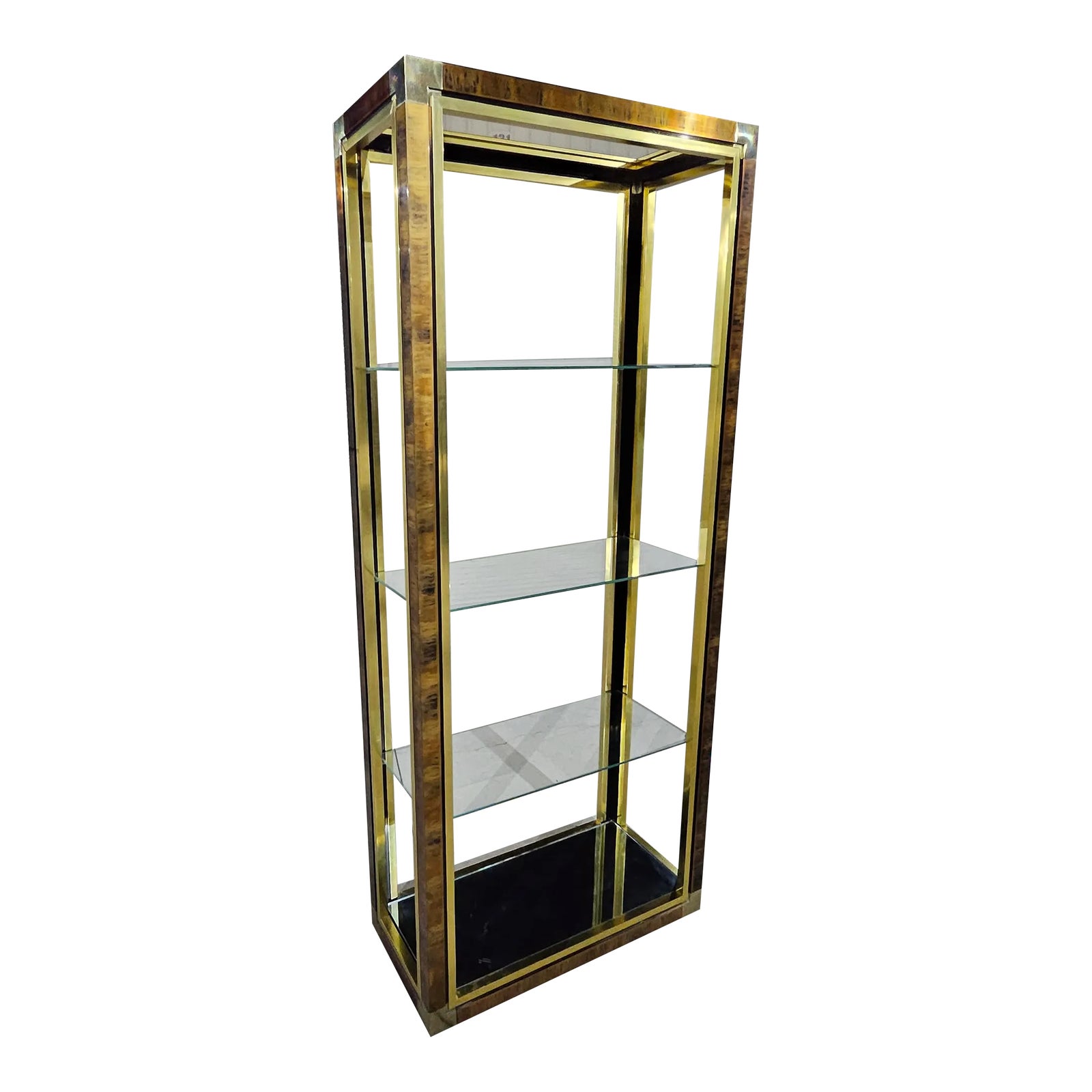 1980s Mastercraft Brass & Glass Display Case Etagere | Chairish