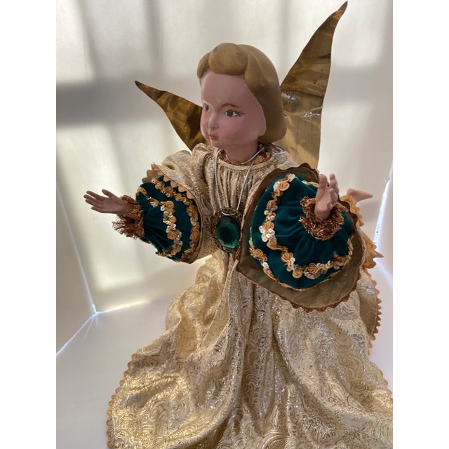 Christmas Angel Italy Cartapesta Paper Mache Angel Gold | Chairish