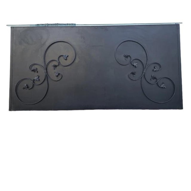 Mid-Century Modernist Metal and Crystal Reception Desk | Chairish