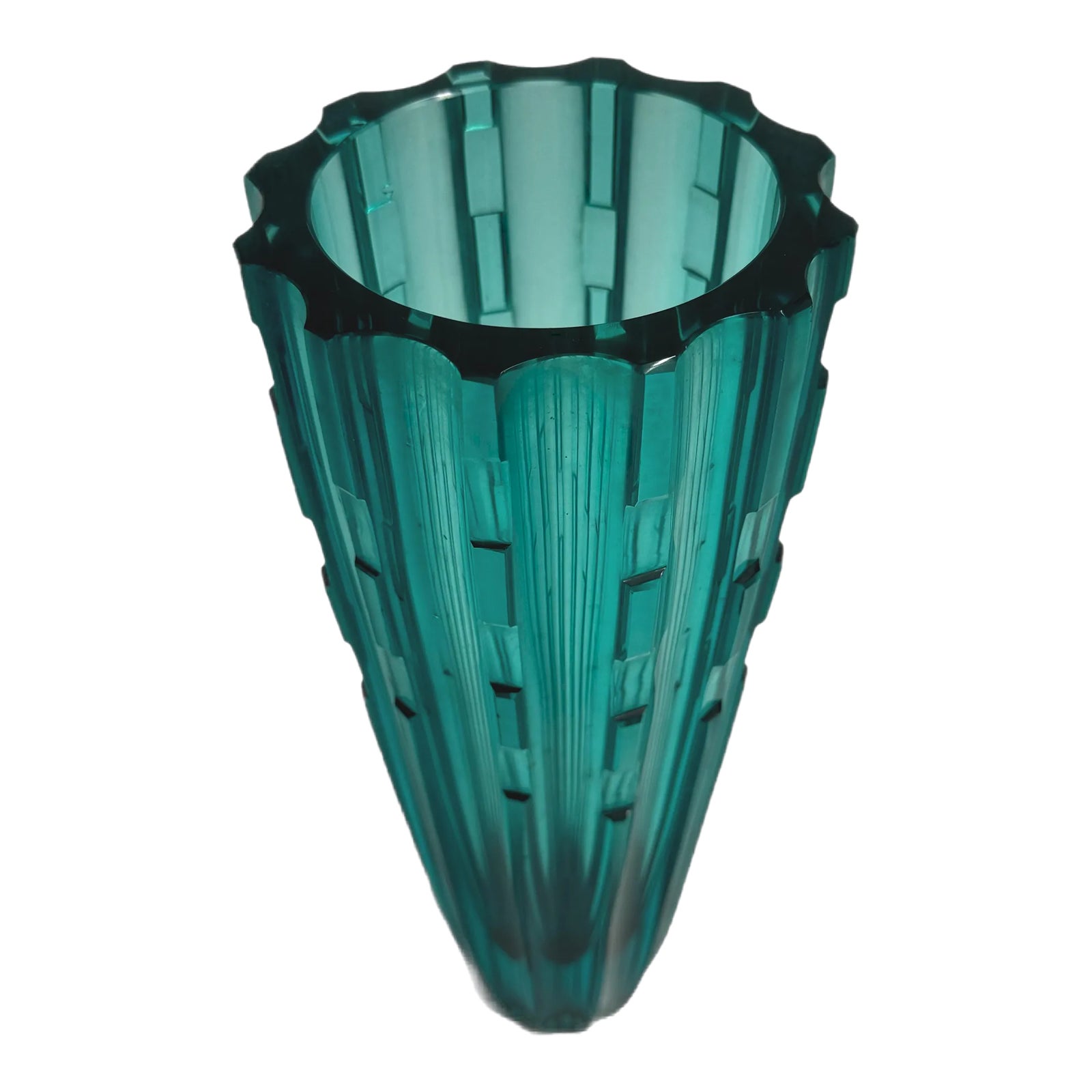 Post Modern Vladimir Zahour Style Teal Vase | Chairish