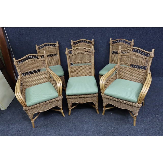 Braxton Culler Bamboo and Wicker Dining Chairs - Set of 6 | Chairish