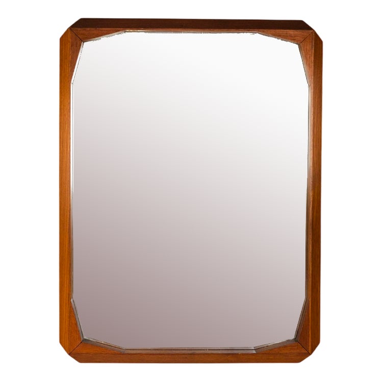 Vintage Rectangular Mirror with Teak Frame, Italy, 1960s | Chairish