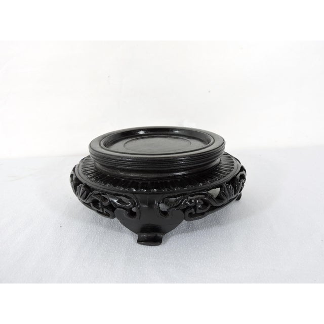 Round Chinese Hand Carved Rosewood Tiered Display Stand 5.5"/3.25 ...