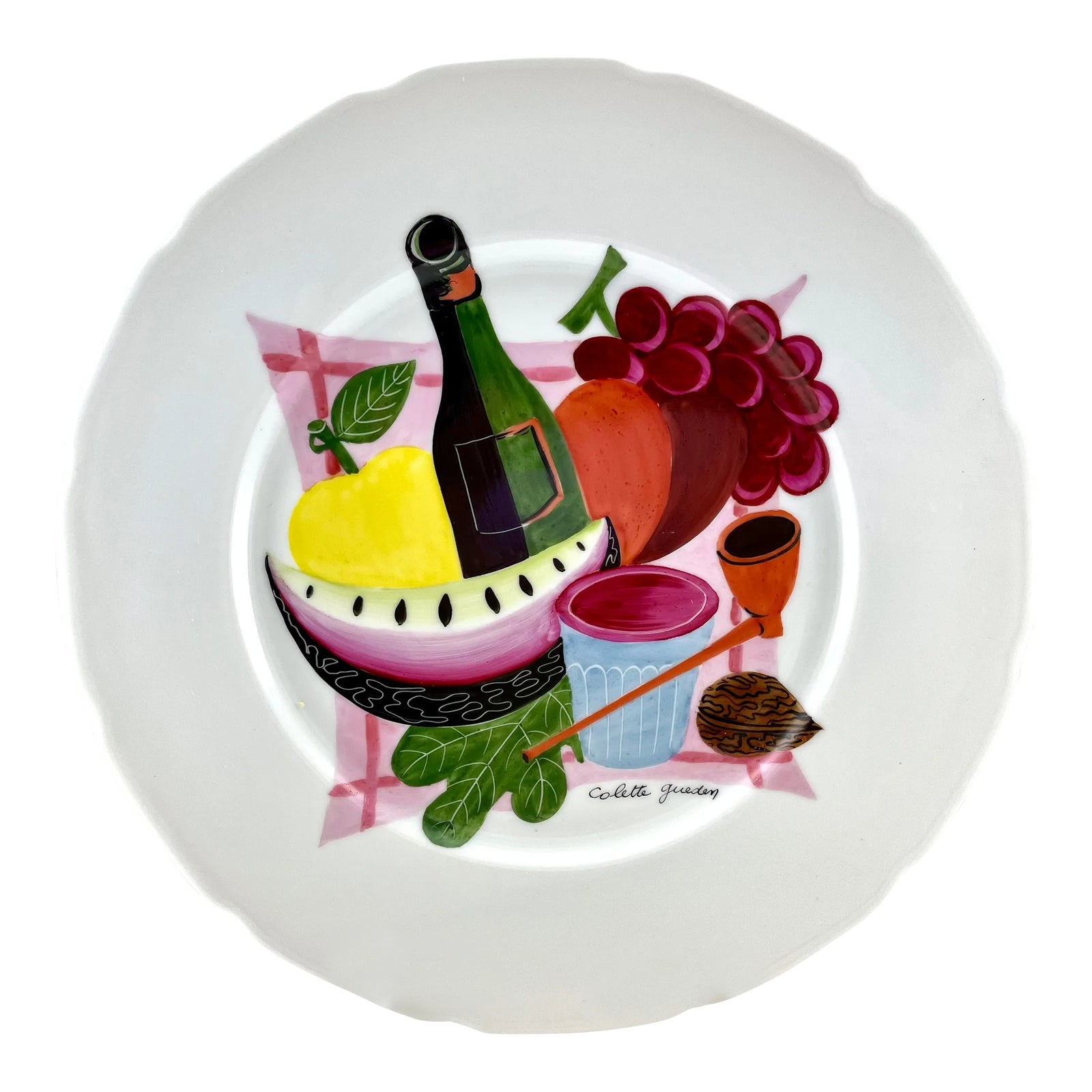 1950s Signed Colette Gueden Hand Painted Cabinet Plate 12.5" - France ...