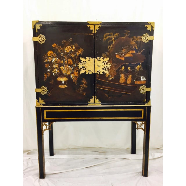 Antique Chinoiserie Chest on Stand | Chairish