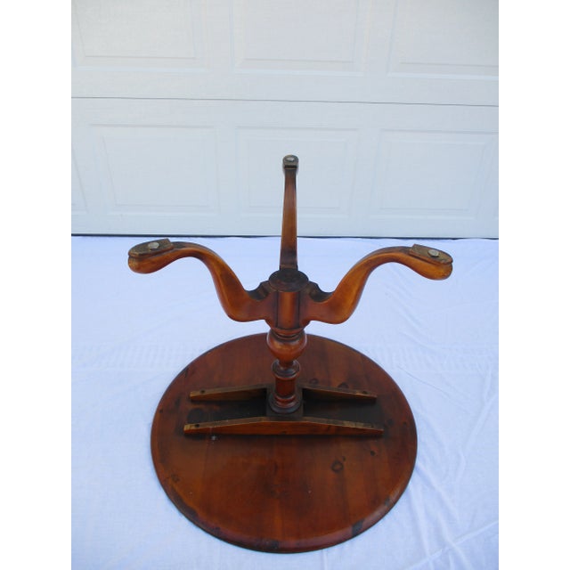 Vintage Round Queen Anne Knotty Pine Shop Original Side Table | Chairish