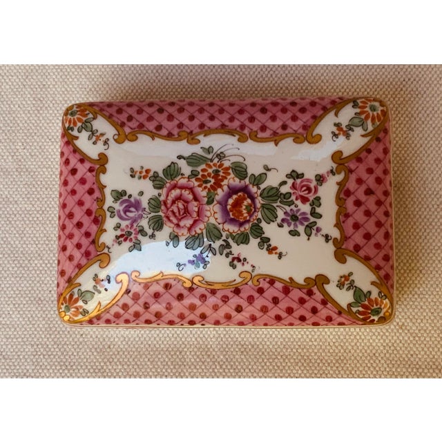 Exquisite French Belle Époque Hand-Painted Porcelain Box | Chairish