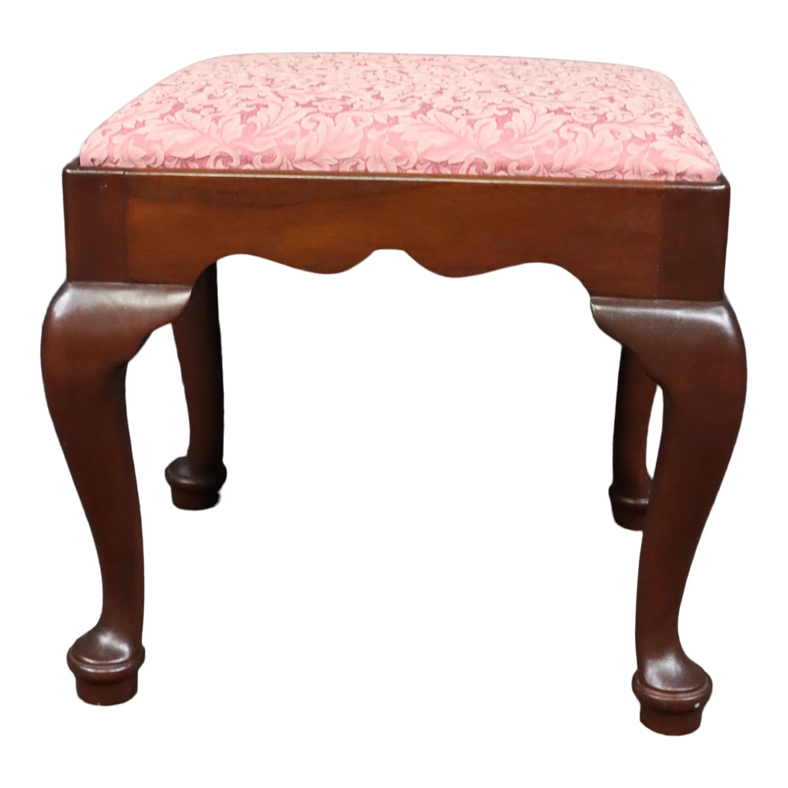 Queen Anne Style Mahogany Footstool | Chairish