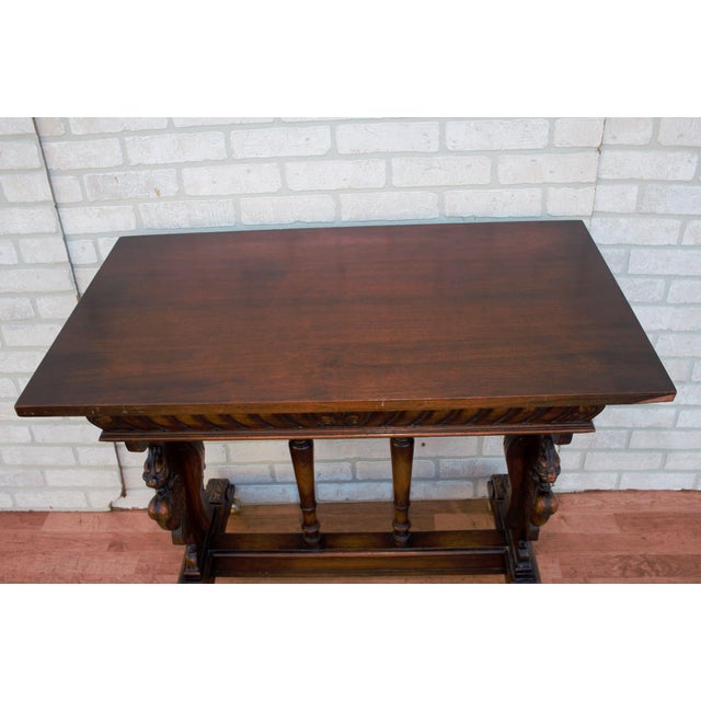 Antique Italian Renaissance Revival Figural Console Table | Chairish