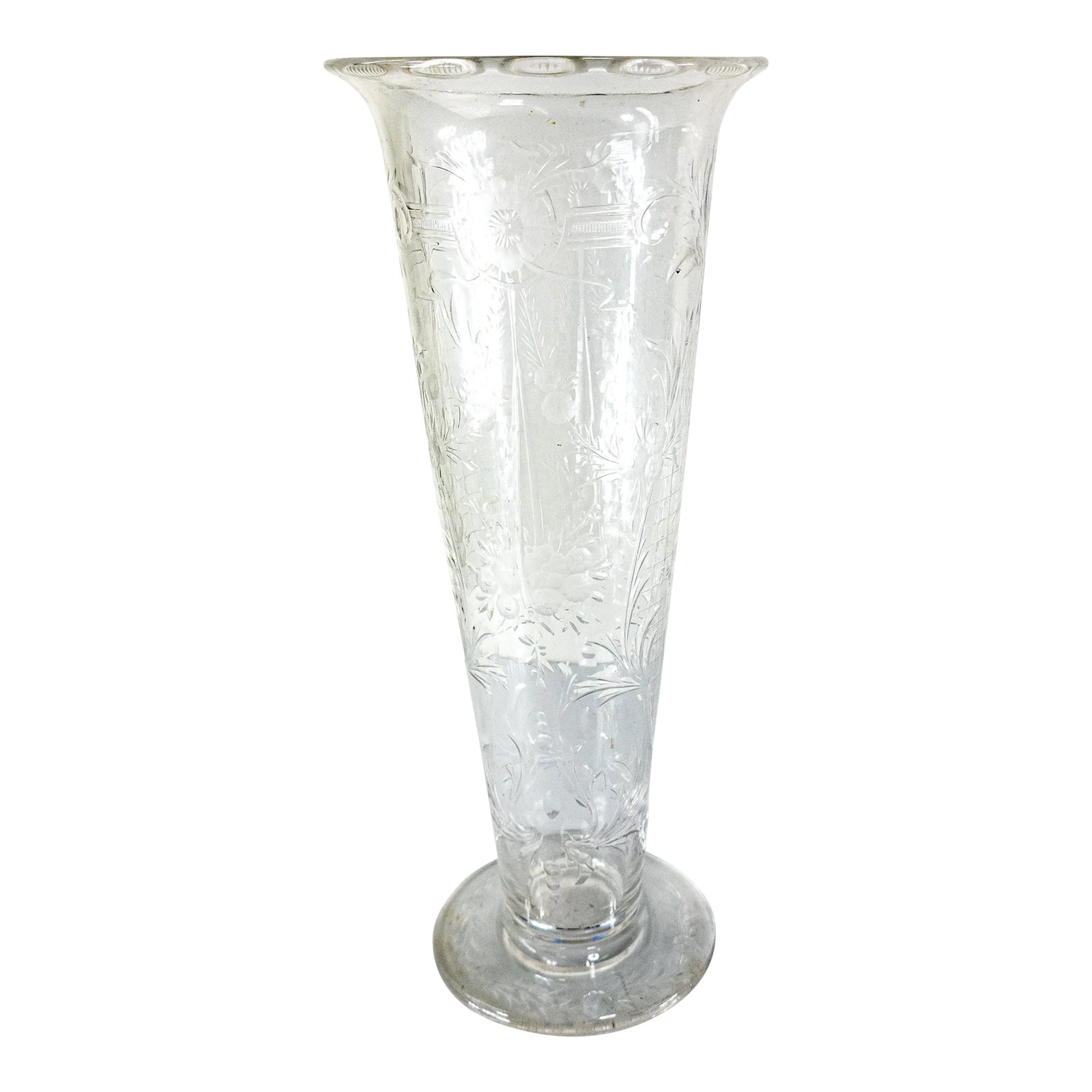 Early 20th Century Fine English Cut Glass Flower Vase Attributed to ...