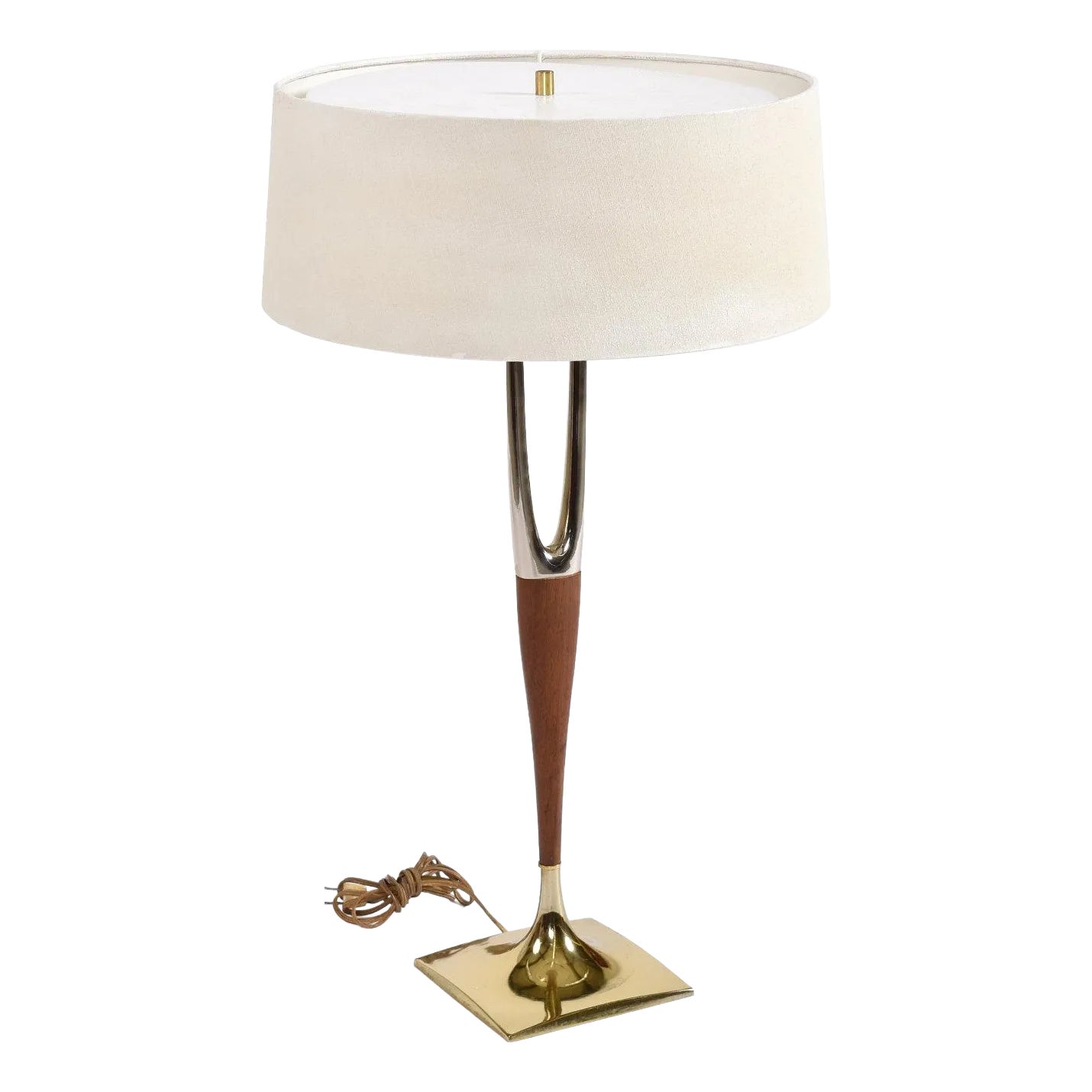 Gerald Thurston Mid-Century Modern Wishbone Lamp With Laurel Shade ...