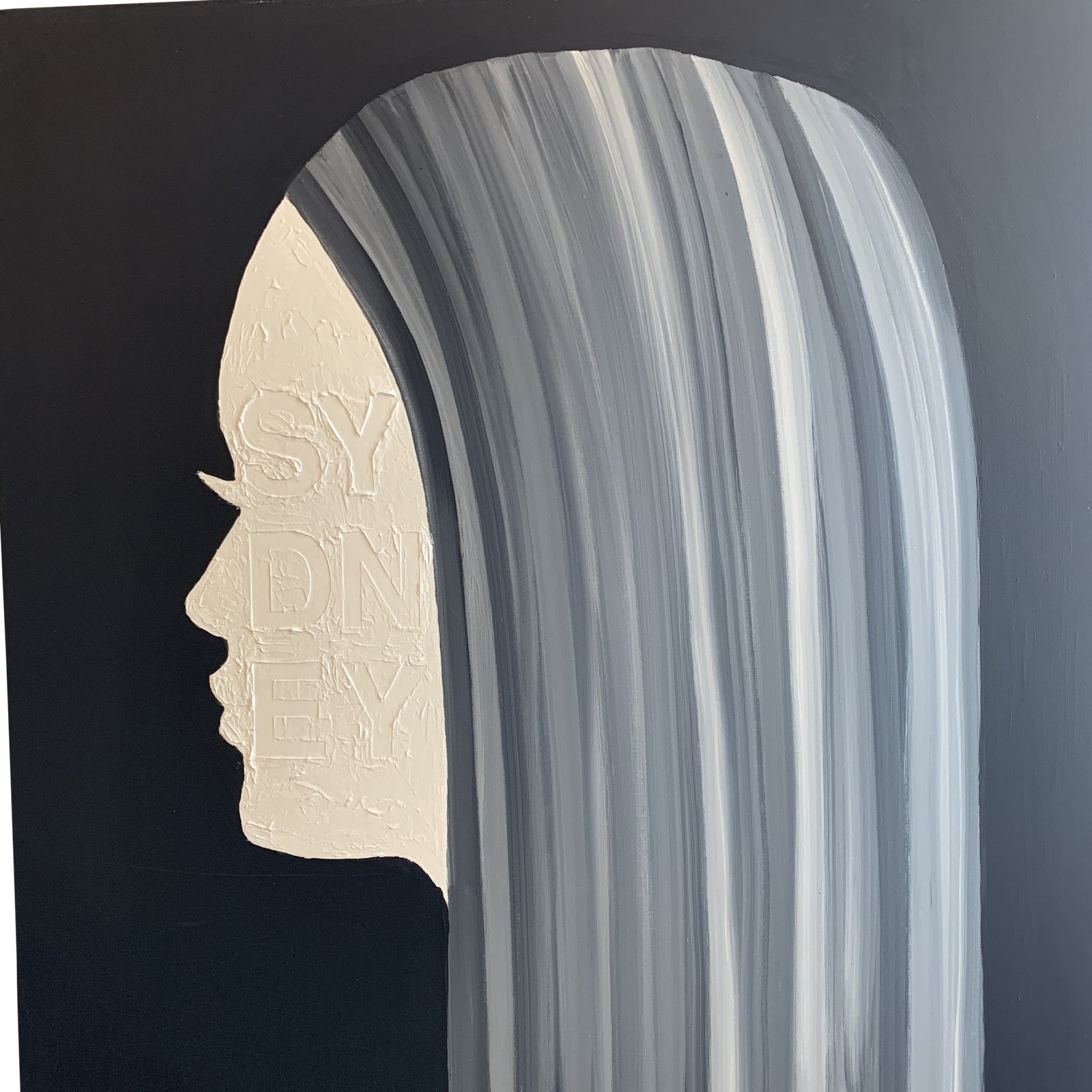 "Sydney" Contemporary Minimalist Mixed-Media Portrait Painting by Jo ...